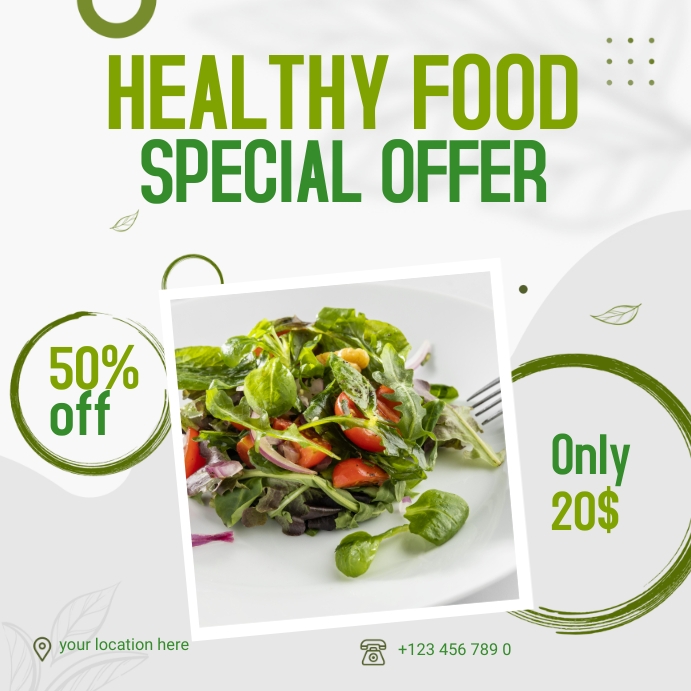 healthy food social media post design Template | PosterMyWall
