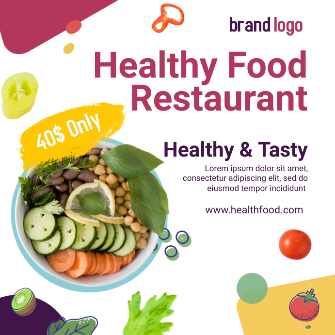 healthy food social media post template | PosterMyWall