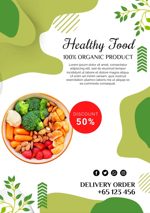 HEALTHY FOOD TEMPLATE | PosterMyWall