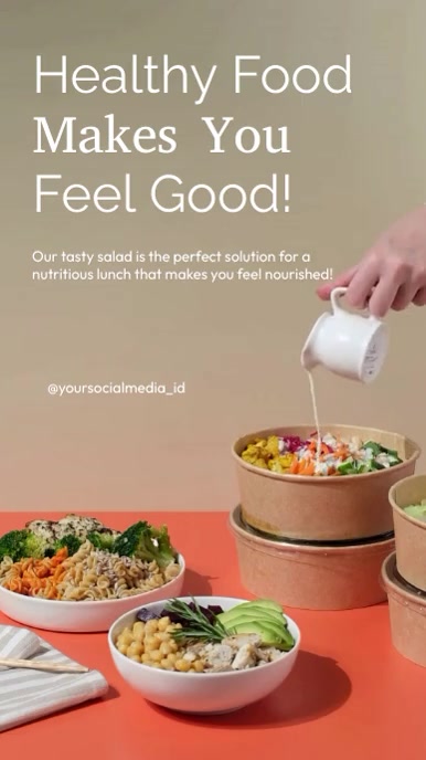 healthy food video template | PosterMyWall