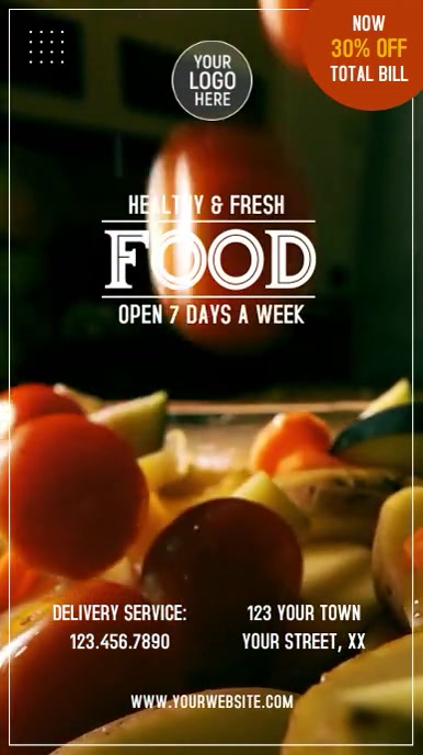 Healthy Fresh Food Restaurant Insta Template | PosterMyWall