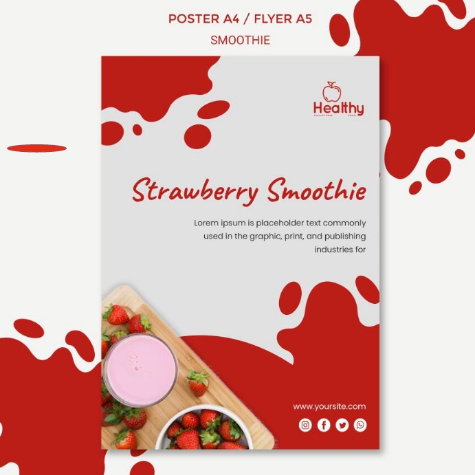 Healthy fruit smoothie poster template | PosterMyWall