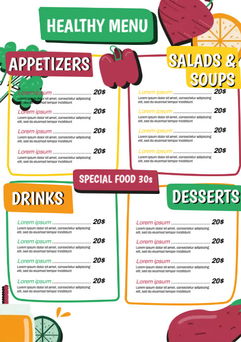 Healthy Menu Ads Template | PosterMyWall