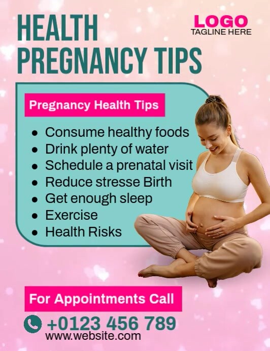 Copy of Healthy Pregnancy Tips | PosterMyWall