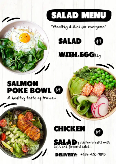 Healthy Salad Menu Template | PosterMyWall