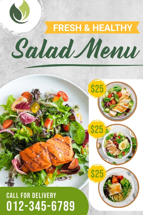Healthy Salad Menu Poster Template | PosterMyWall