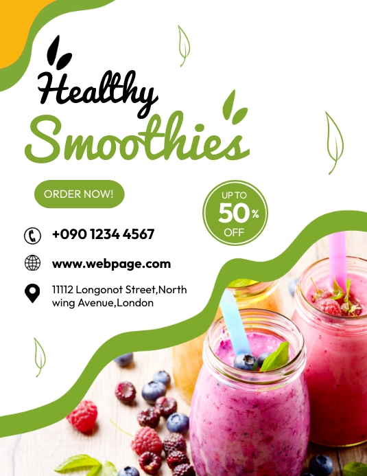 Copy of HEALTHY SMOOTHIES RESTAURANT FLYER | PosterMyWall