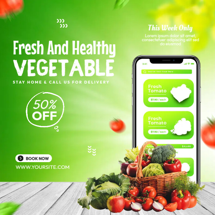 Healthy Vegetable Fresh Template | PosterMyWall