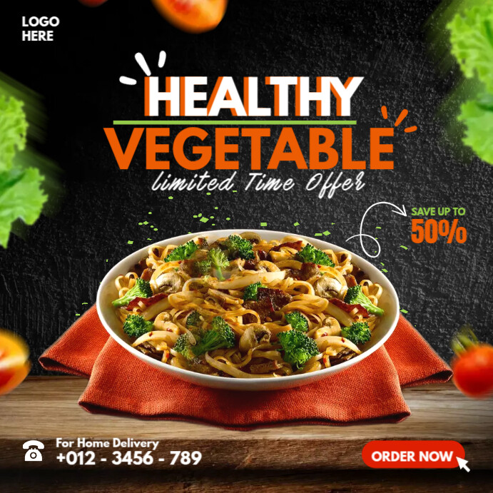 Plantilla de Healthy Vegetable Offer ads | PosterMyWall