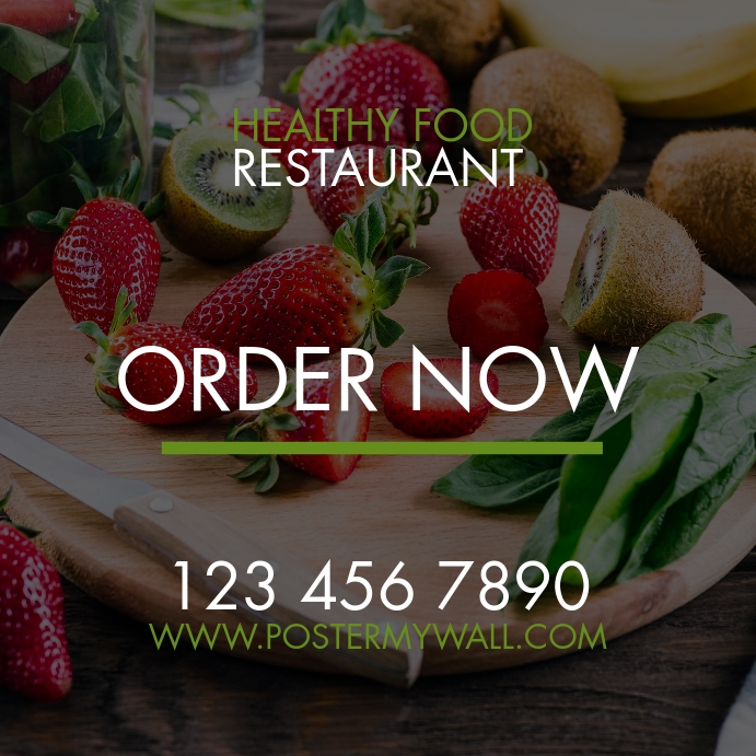 Healty Food Restaurant Instagram Promo Banner Template | PosterMyWall