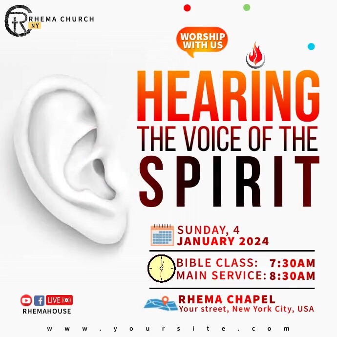 Hearing the Voice of the Spirit Template | PosterMyWall