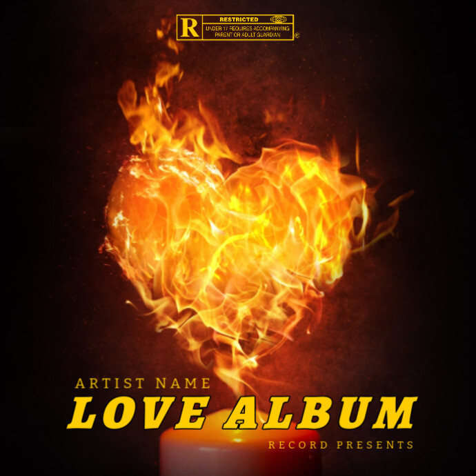 Heart Album Cover Template | PosterMyWall