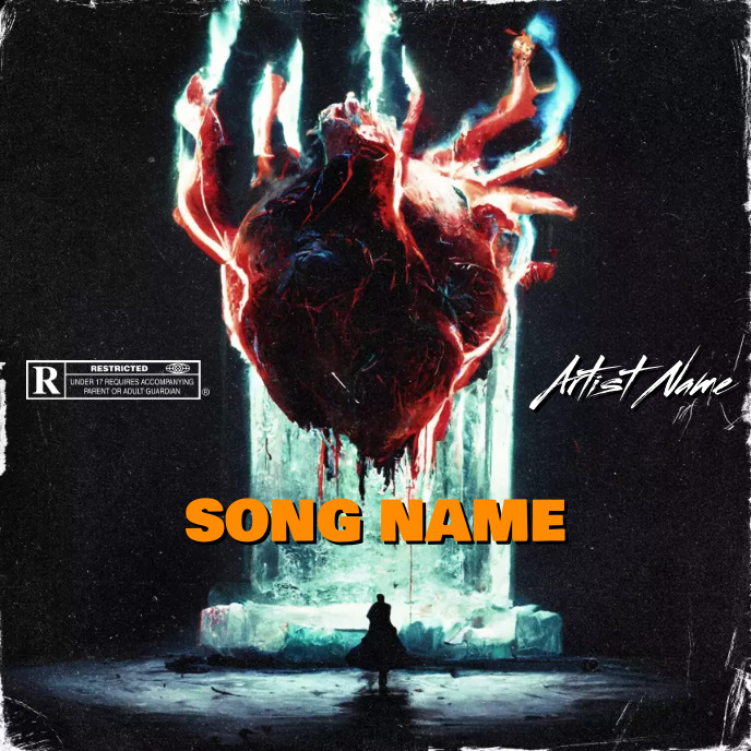 Modèle Cœur Couverture de L'album Musique Art Piège Mixtape Rap ...