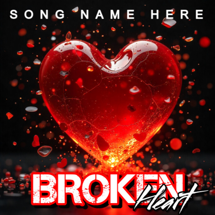 Heart Broken Album Cover Template | PosterMyWall