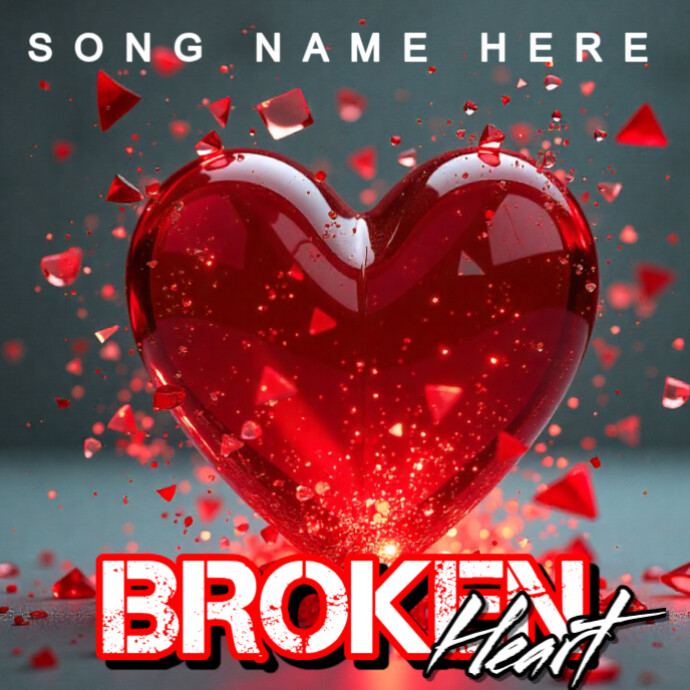 Heart Broken Album Cover Template | PosterMyWall