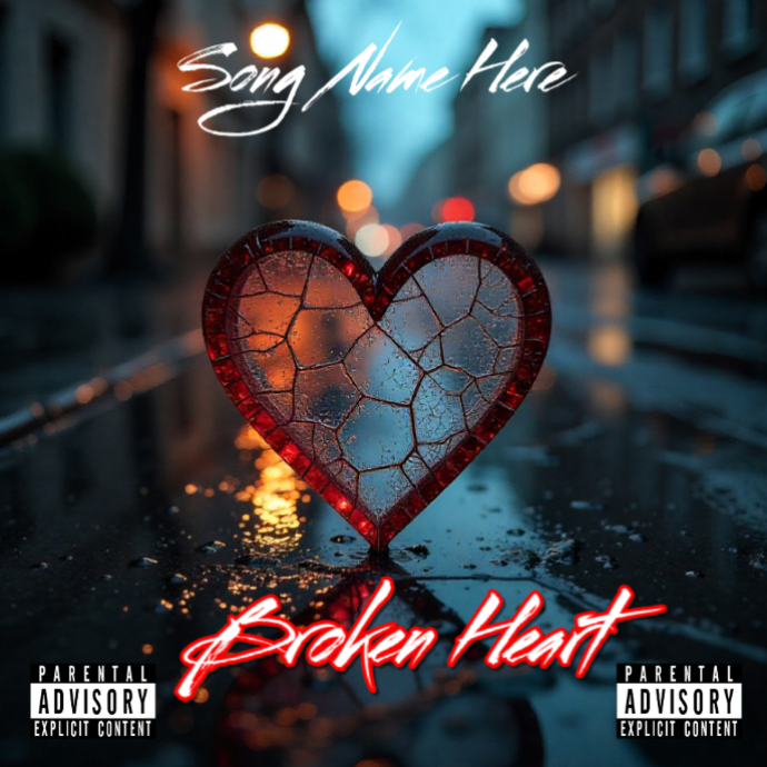 Heart Broken Album Cover Template | PosterMyWall