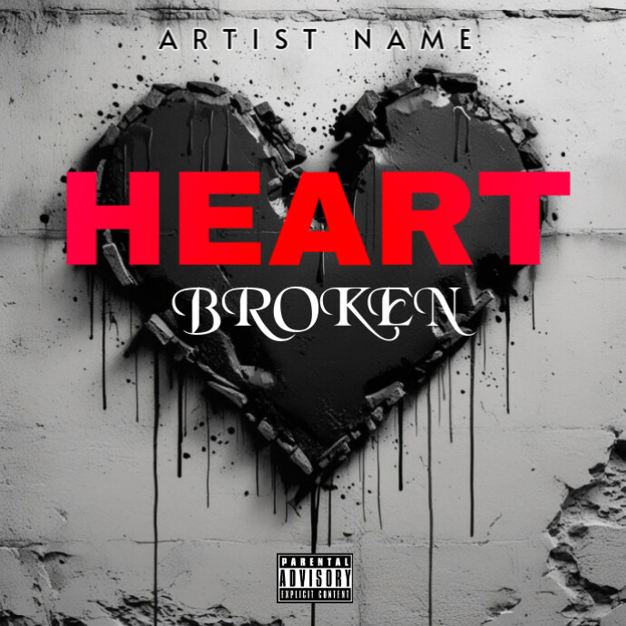 heart broken album cover Template | PosterMyWall