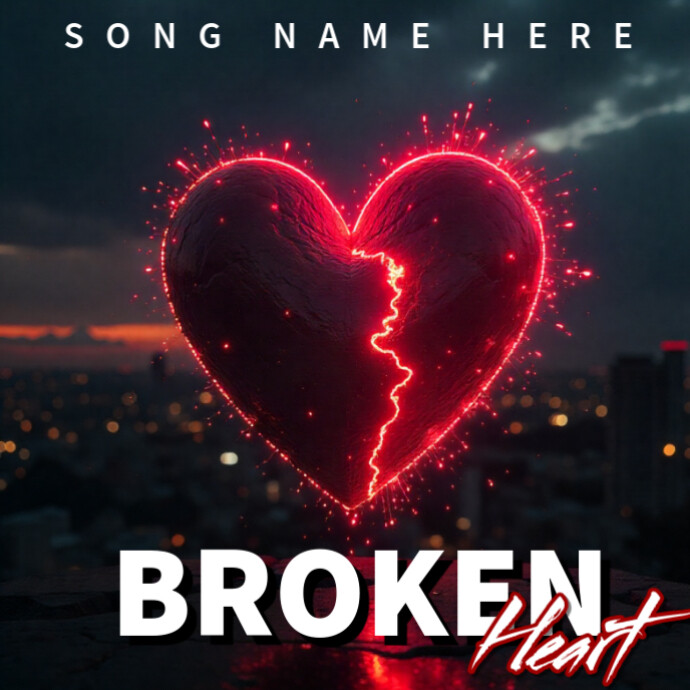 Heart Broken Album Cover Template | PosterMyWall