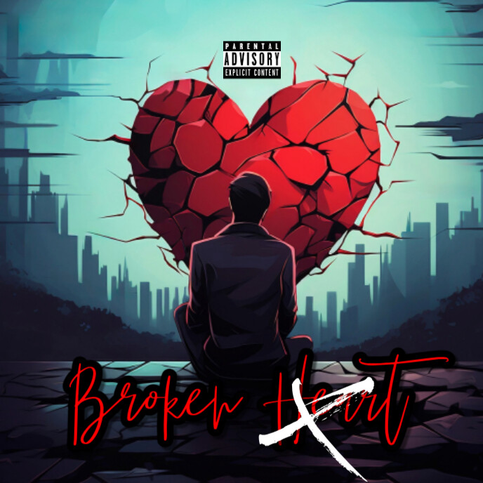 Heart Broken Template | PosterMyWall