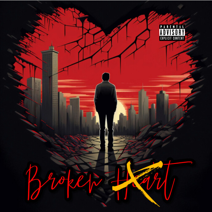 Heart Broken Template | PosterMyWall