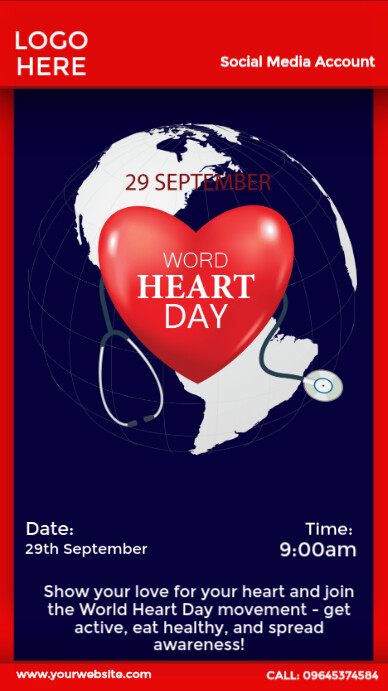 Copy of World Heart Day Design Template | PosterMyWall
