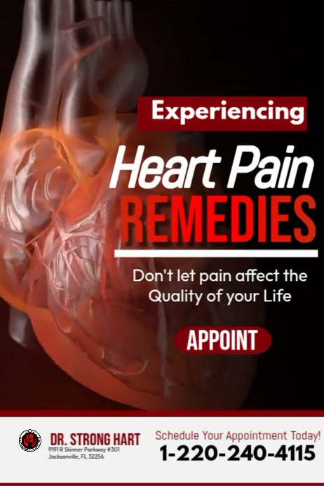Heart Pain Remedies Poster Template Modelo | PosterMyWall