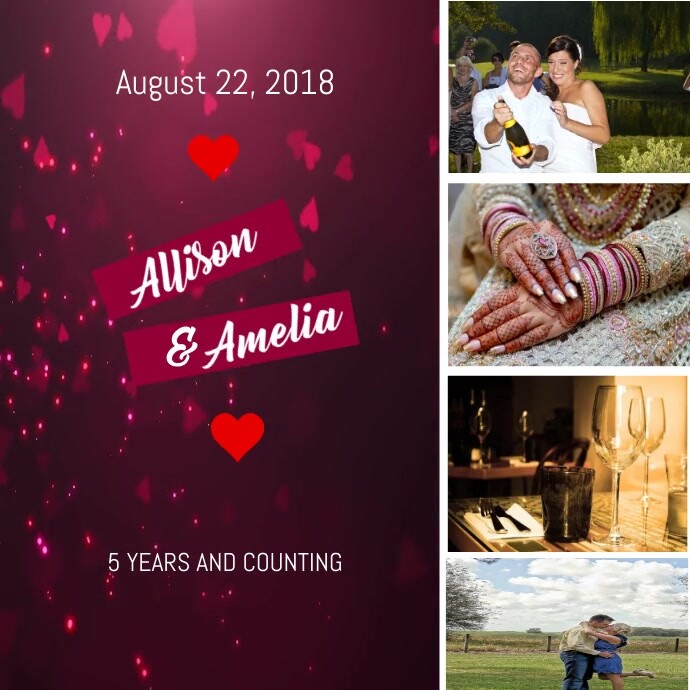 Heart Themed Romantic Anniversary video Template | PosterMyWall