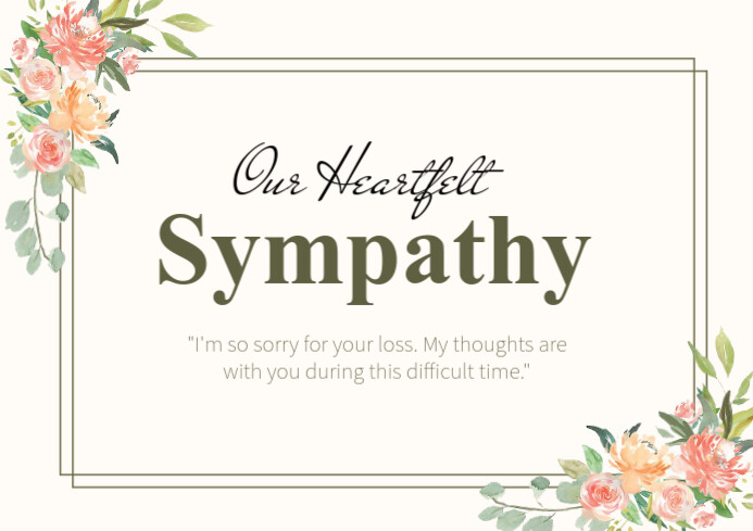 Heartfelt Sympathy Card Template | PosterMyWall