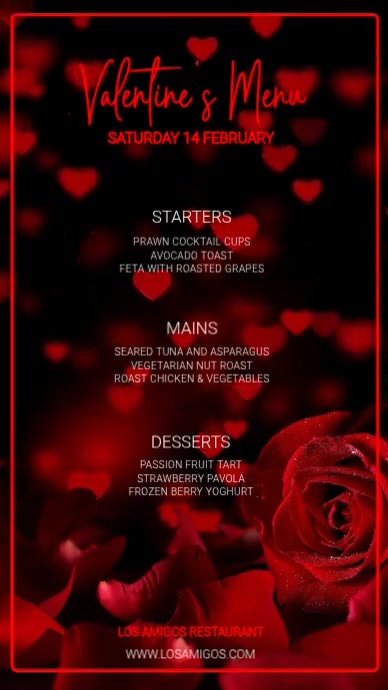 Hearts Video List-based Valentine's Day Special Menu Instagram Reel ...
