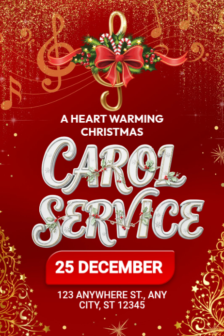 Heartwarming Christmas Carol Service Template | PosterMyWall