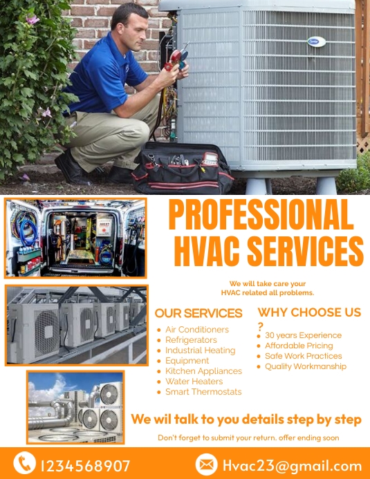 Copy of Heating and cooling expert flyer HVAC trainin | PosterMyWall