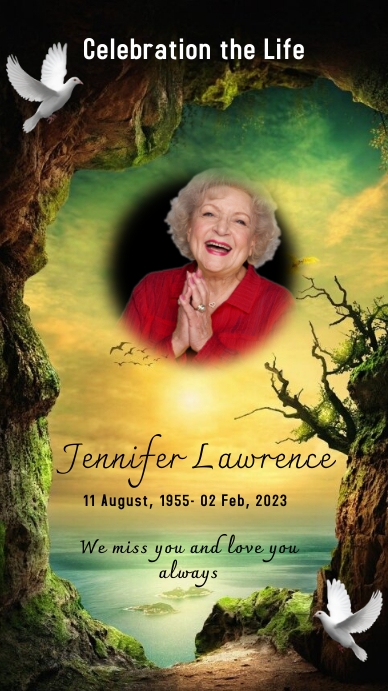 Heaven Funeral Announcement Card Template | PosterMyWall