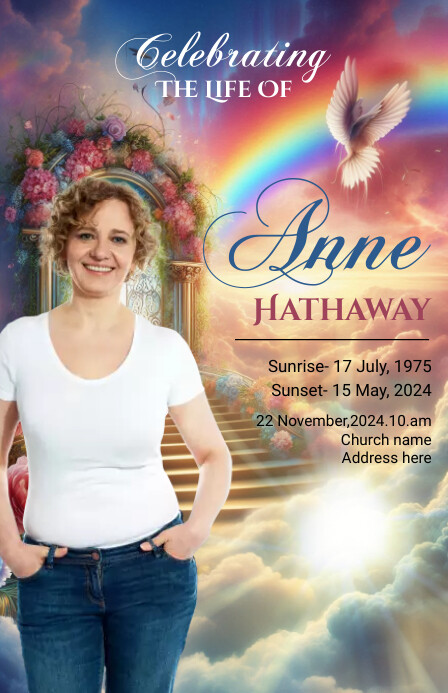 Heaven Funeral card program template templaat | PosterMyWall