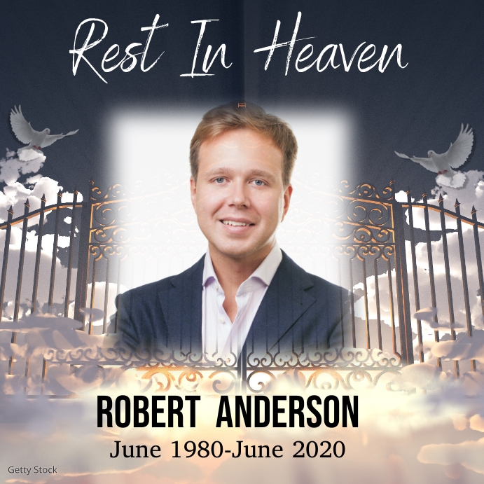 Heaven Funeral Rest In Peace Template | PosterMyWall