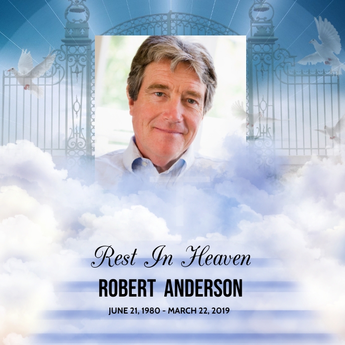 Heaven Funeral Rest In Peace Template | PosterMyWall
