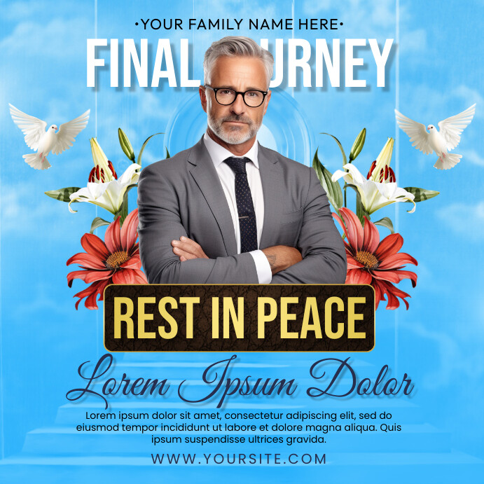Plantilla de Heaven Funeral Rest In Peace Instagram Post | PosterMyWall