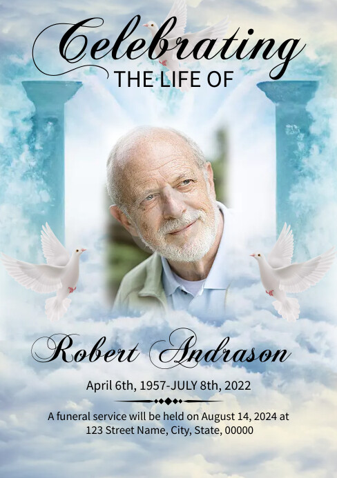 Copy of Heaven Funeral template announcement | PosterMyWall