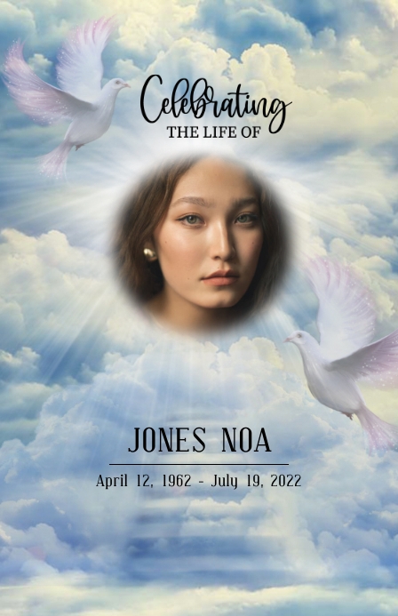 Heaven sky,dove Funeral Program Template (3) | PosterMyWall