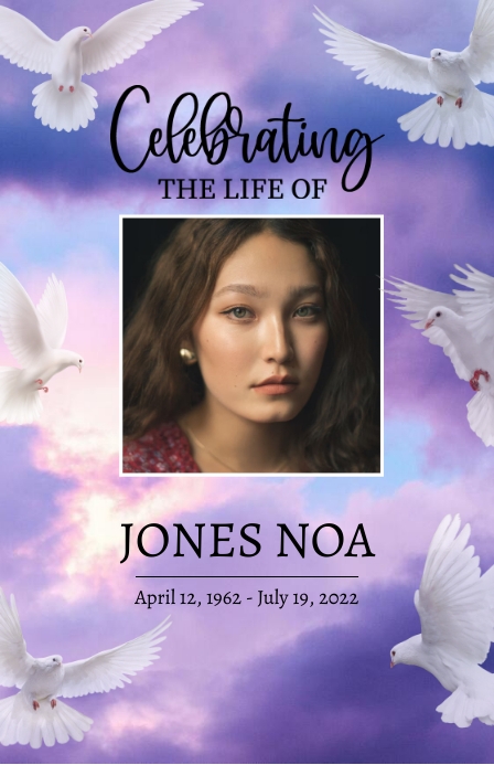 Heaven sky,dove Funeral Program Template (4) | PosterMyWall