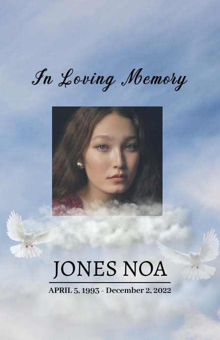 Heaven sky Funeral Program Template (5) | PosterMyWall