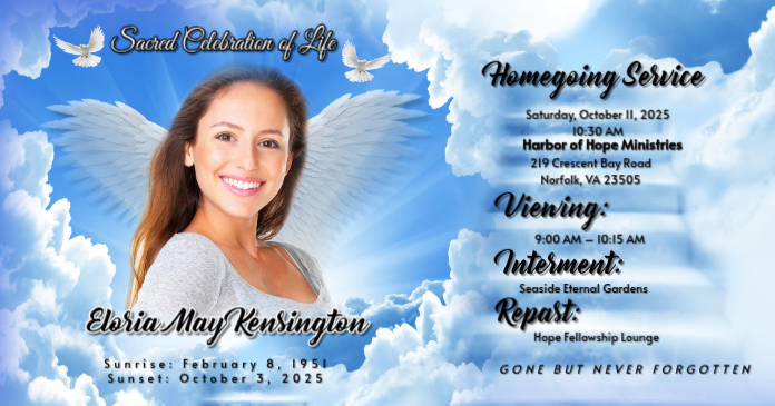 Plantilla de Heavenly Cloud Stairs Funeral Flyer Memorial Flyer ...