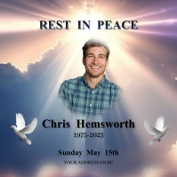 Heavenly Funeral Announcement Instagram Post Template | PosterMyWall