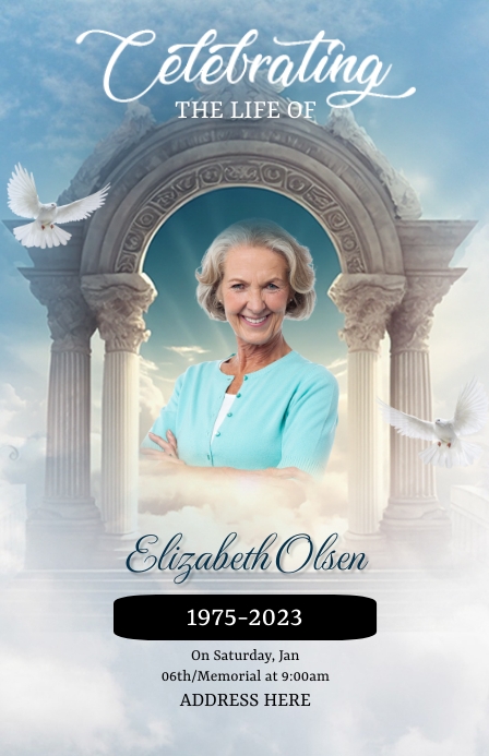 Heavenly Funeral Invitation Card Template (2) | PosterMyWall
