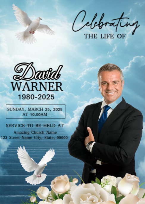Heavenly Funeral Invitation Card Template | PosterMyWall