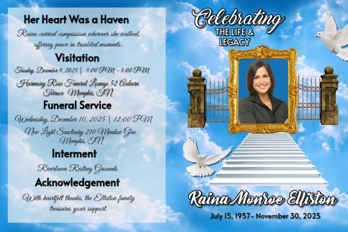 Heavenly Funeral Program Template | PosterMyWall