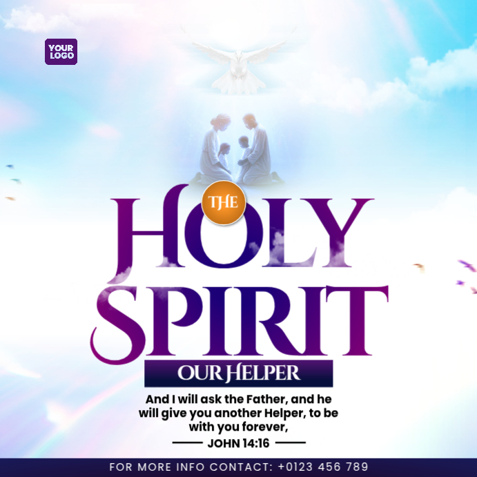 Plantilla de Heavenly Holy Spirit Sermon Series Instagram Post ...