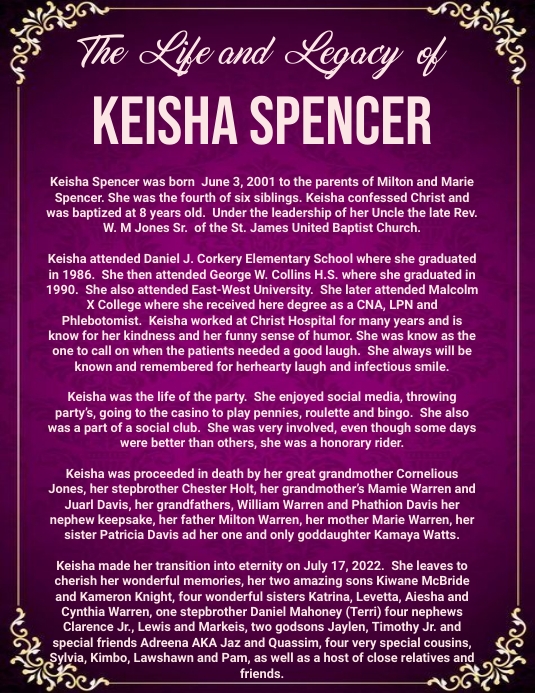 Heavenly PurplewhiteFuneral Program Biography Template | PosterMyWall