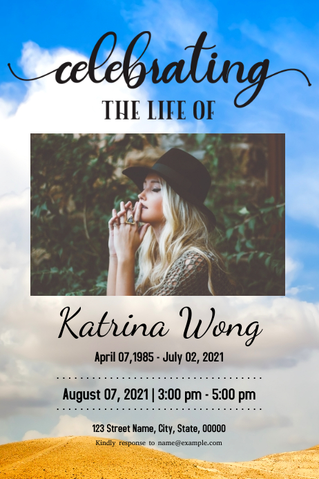 Heavenly sky Funeral Invitation Template | PosterMyWall
