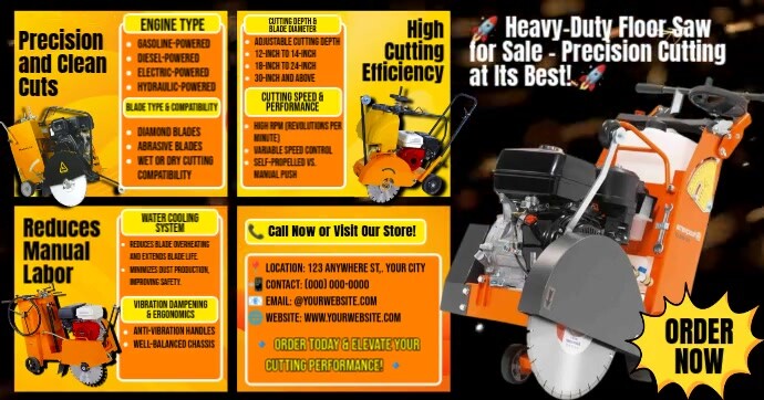 Heavy Duty Floor Saw For Sale-Precision Cutting Flyer Template ...