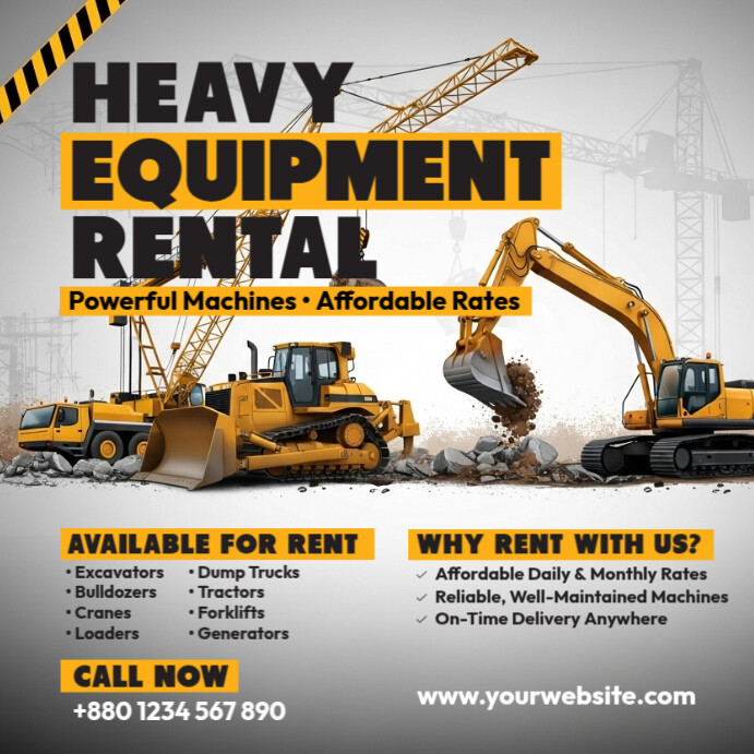 Plantilla de Heavy Equipment Rental Ad | PosterMyWall